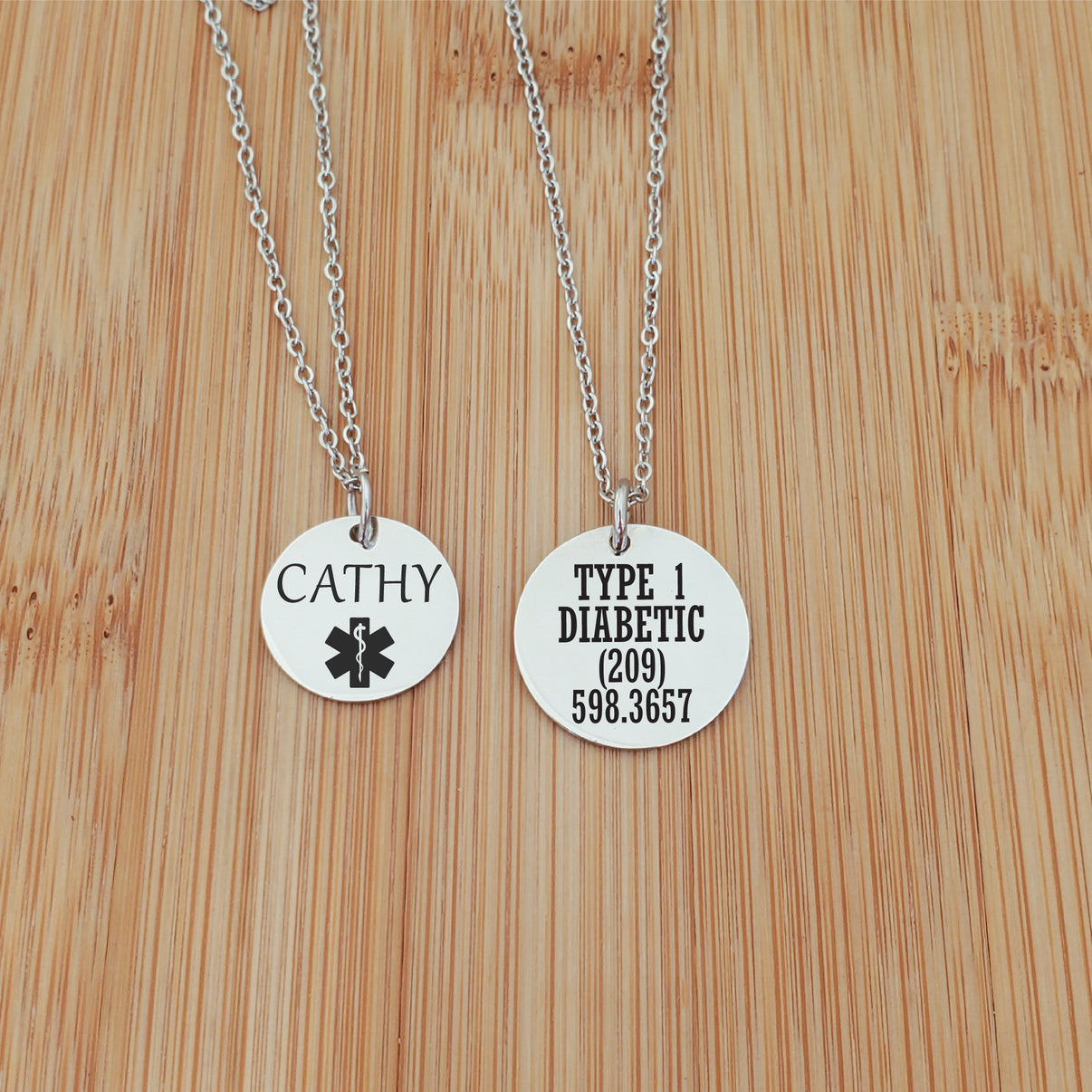MEDICAL ID COIN NECKLACE – Wild Side Engraving
